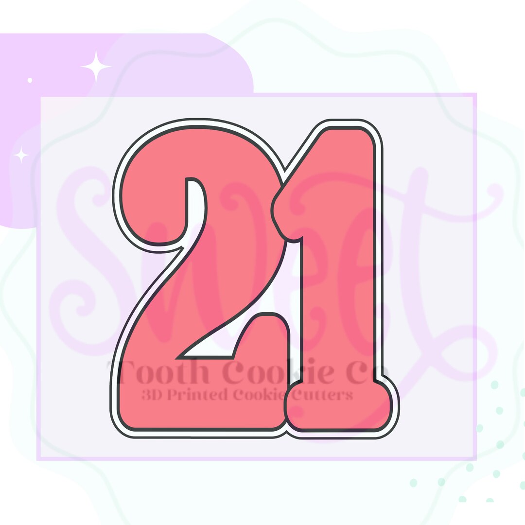 Number 21 Cookie Cutter. 21 Cookie Cutter. Twenty One Cookie Cutter ...