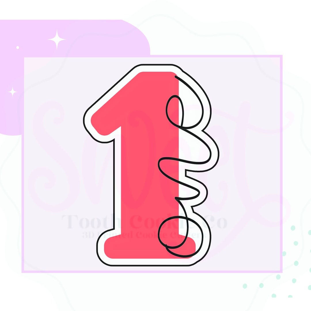 Number One Cookie Cutter. Number Cookie Cutter. Birthday Number 1 ...