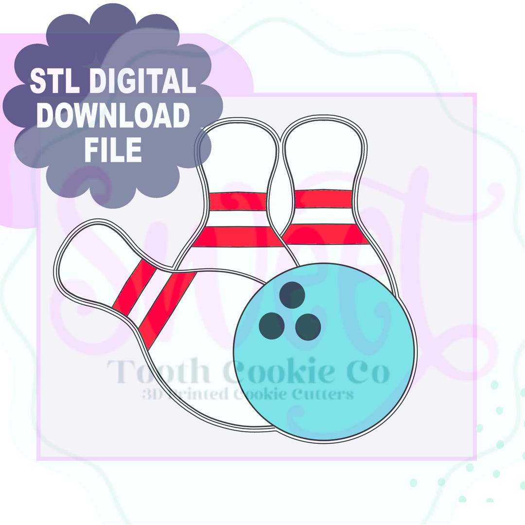 Bowling Pin Cookie Digital Download STL File Cutter. Bowling Cookie ...