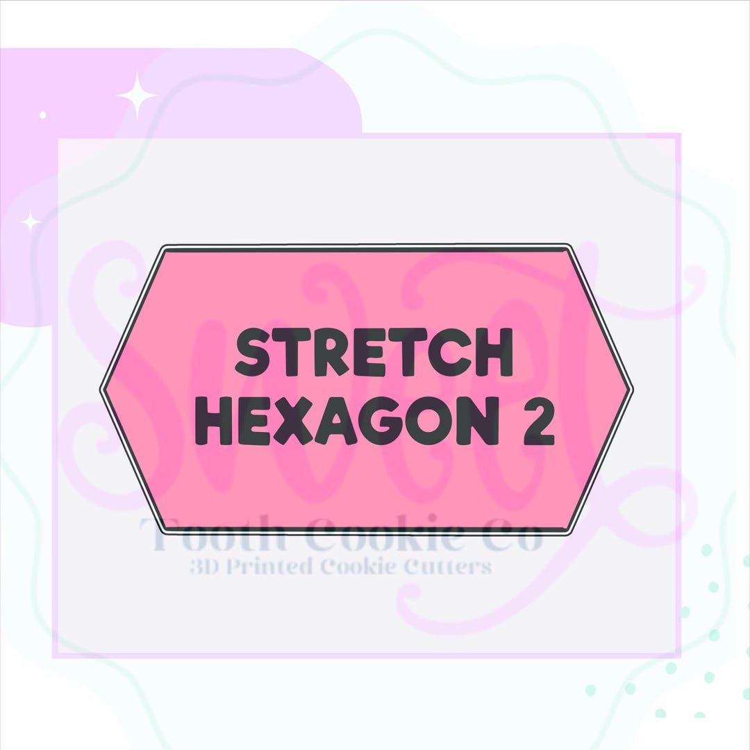 Long Hexagon Cookie Cutter. Squished Hexagon Cookie Cutter. Stretched ...