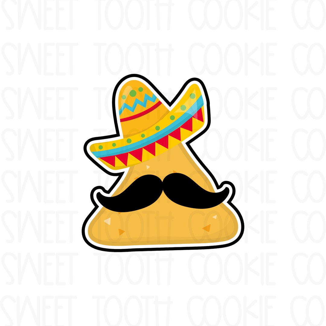 Salsa Chip Cookie Cutter. Mustache Food Cookie Cutter. Funny Food ...