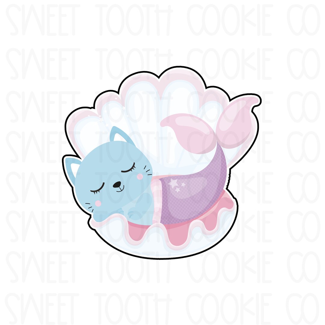 Mermaid Cat #2 Cookie Cutter. Mermaid Cookie Cutter. Fondant Cutter ...