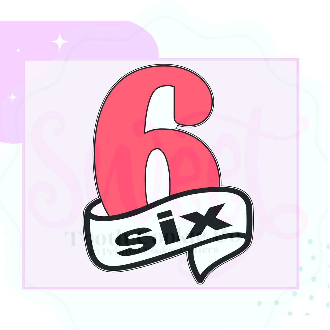 Number 6 With Banner Cookie Cutter. 6 Cookie Cutter. Number With Banner ...