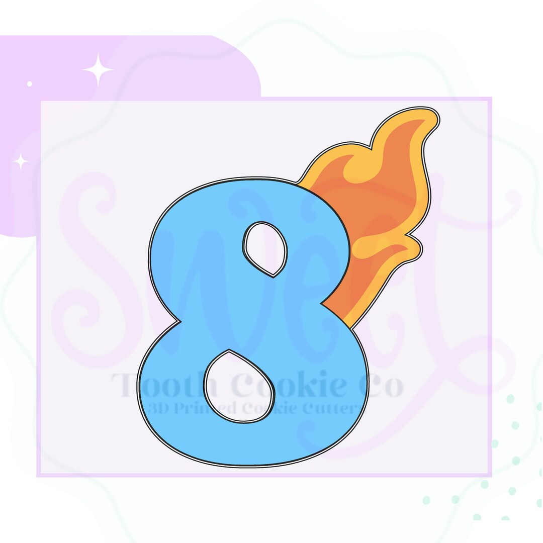 Number 8 Flame Cookie Cutter. Number 8 Cookie Cutter. Monster Truck ...