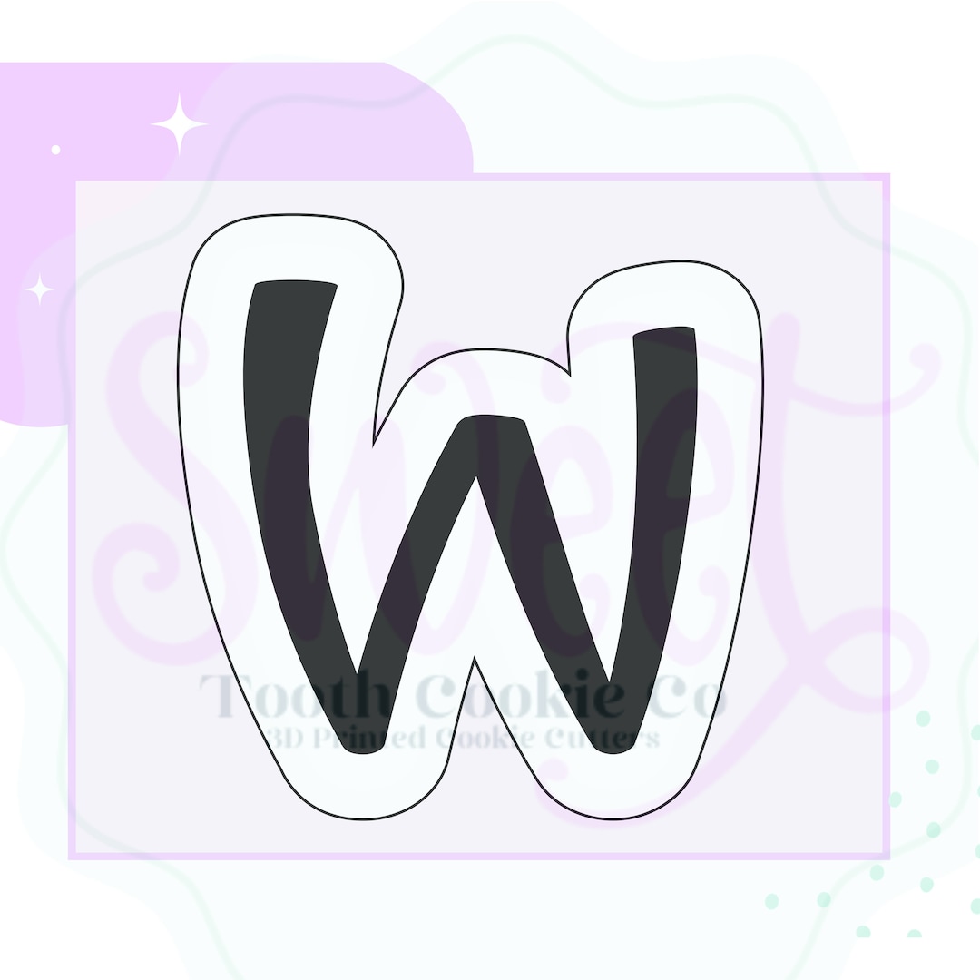 Letter W Cookie Cutter. W Cookie Cutter. Alphabet Cookie Cutter. Hand ...