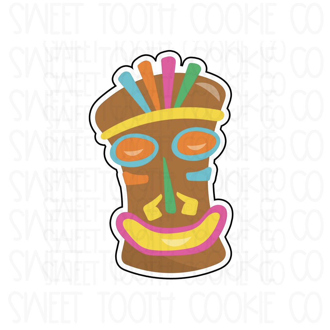 Tiki Face Cookie Cutter. Luau Cookie Cutter. Fondant Cutter Clay Cutter ...
