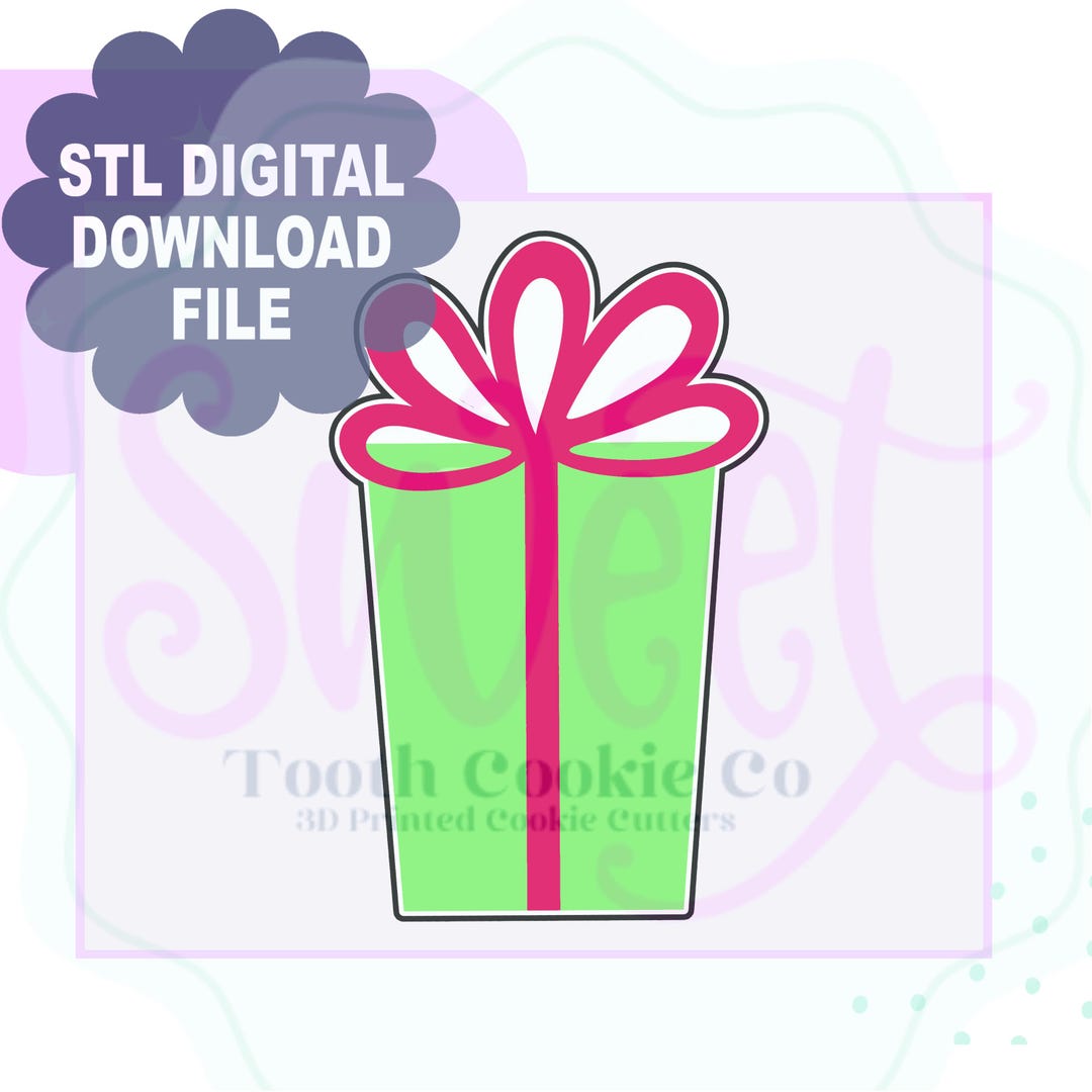 Gift Digital Download STL File Cookie Cutter. Present Cookie Cutter ...