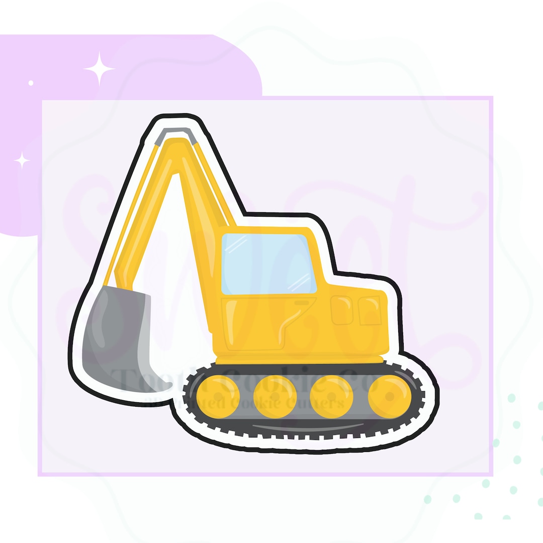 Excavator Truck Cookie Cutter. Construction Theme Cookie Cutter ...