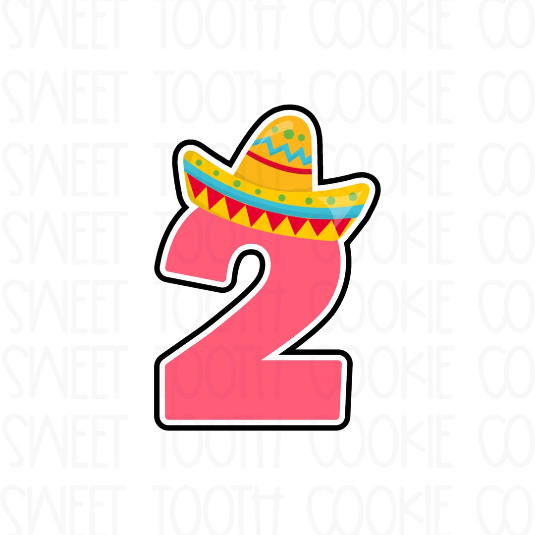 Fiesta Number 2 Cookie Cutter. Number Cookie Cutter. Sombrero Cookie ...