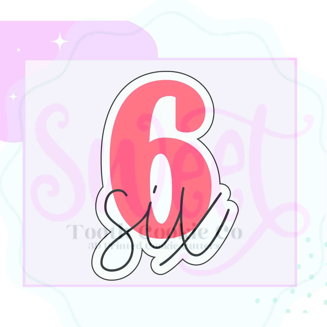 6 Cookie Cutter. Six Cookie Cutter. Number 6 Cookie Cutter. Number ...