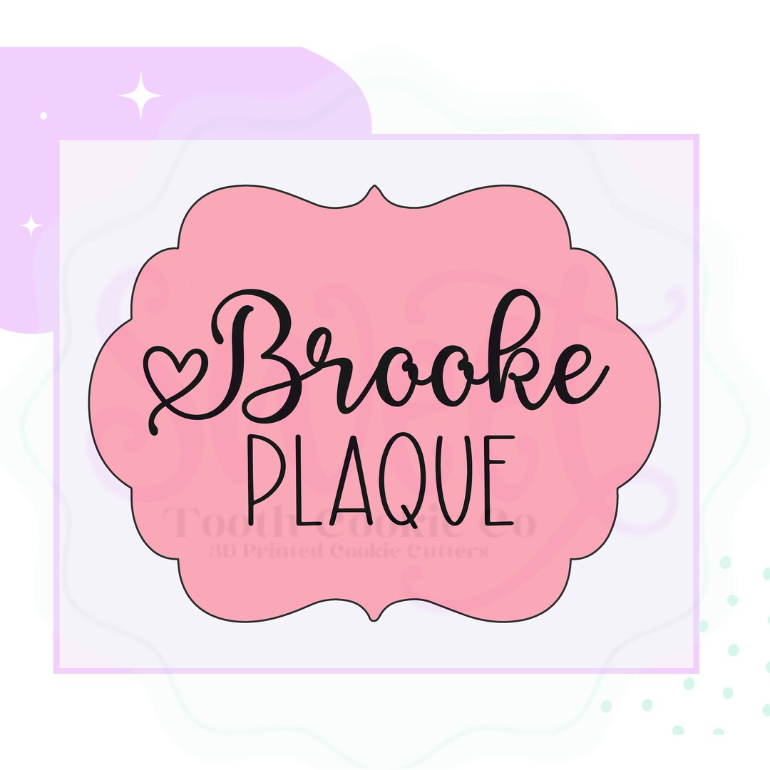 The Brooke Plaque Cookie Cutter. Baby Shower Cookie Cutter. Frame ...
