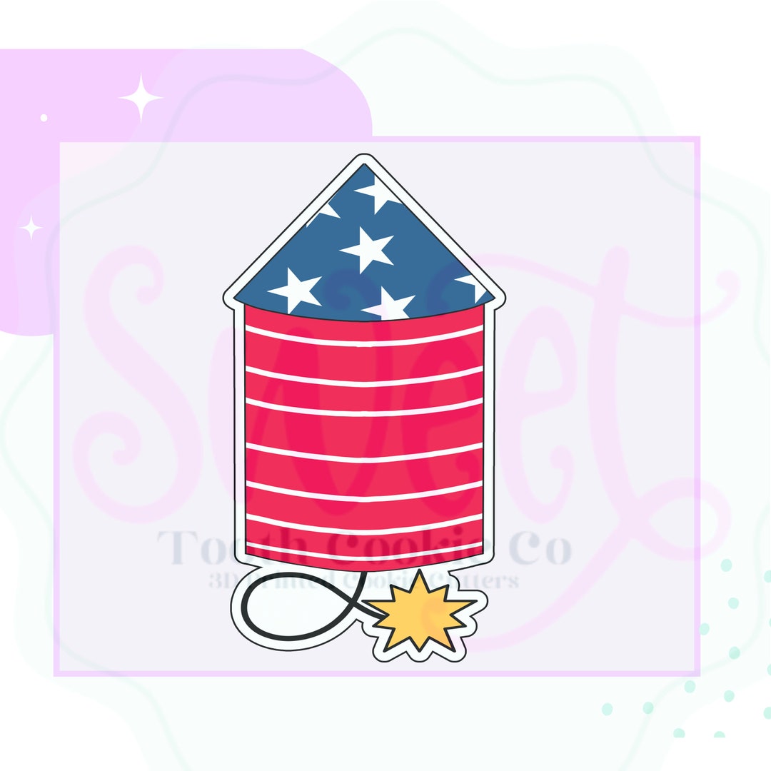 Firework Cookie Cutter. Firecracker Cookie Cutter. July 4th Cookie ...