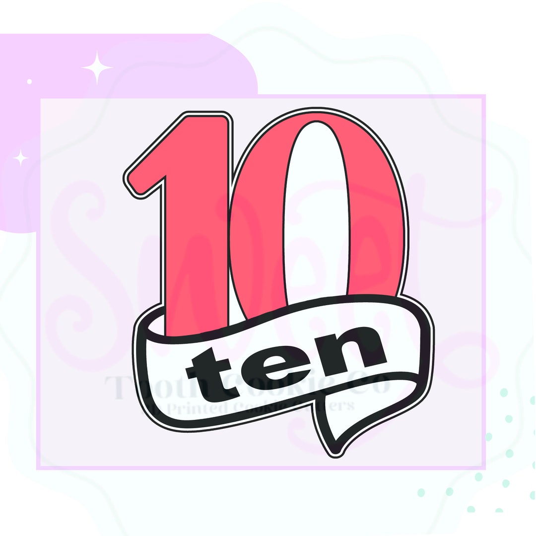Number 10 With Banner Cookie Cutter. 10 Cookie Cutter. Number With ...