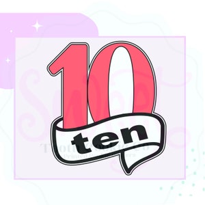 Number 10 With Banner Cookie Cutter. 10 Cookie Cutter. Number With ...