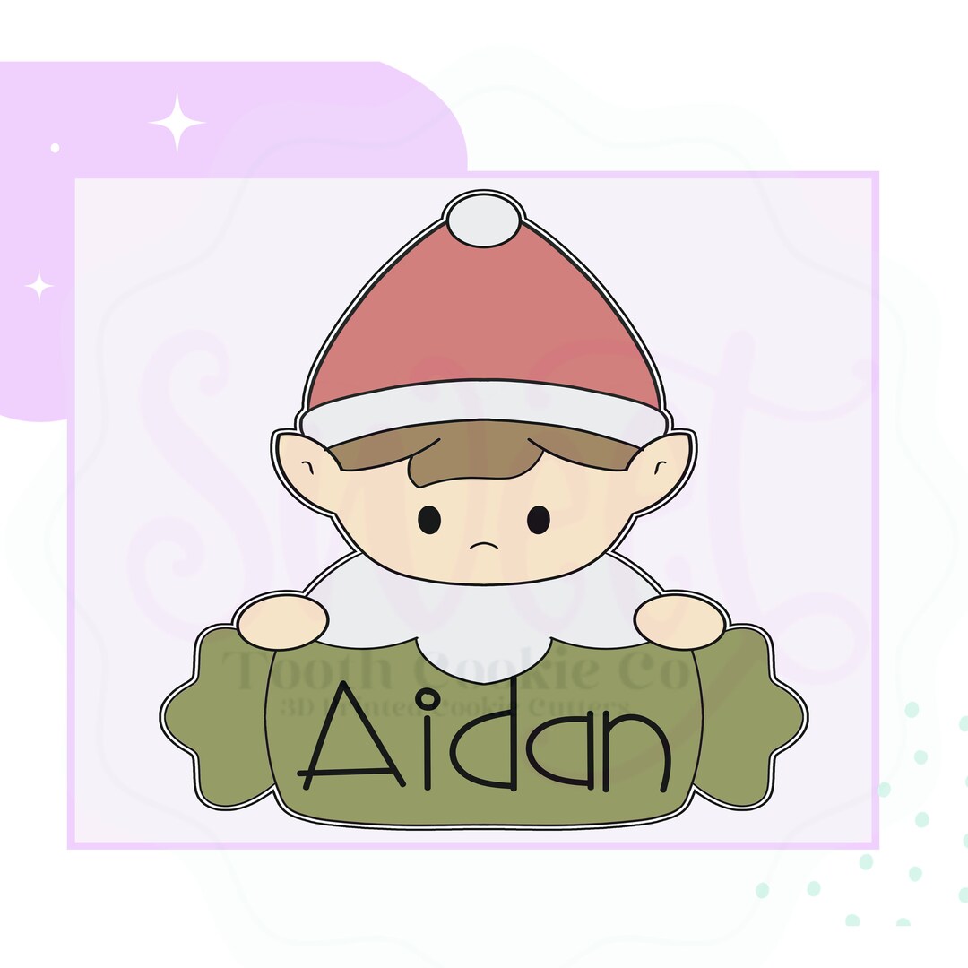 Elf Cookie Cutter. Elf Plaque Cookie Cutter. Elf Boy Cookie Cuter. Elf ...