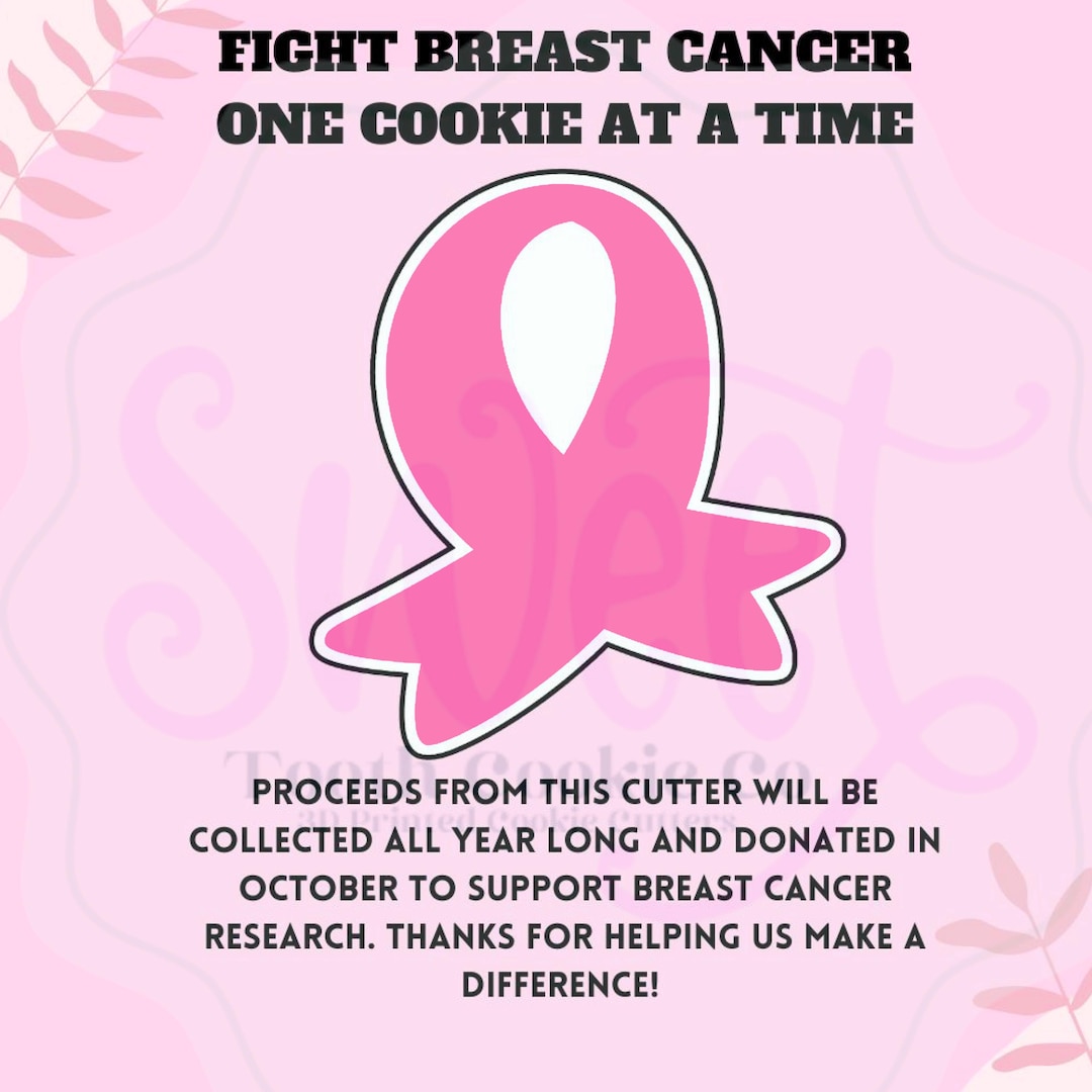 Breast Cancer Cookie Cutter. Pink Ribbon Cookie Cutter. Fight Like A ...