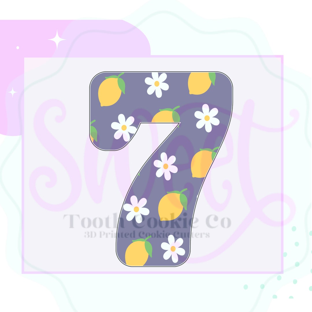 Number 7 Cookie Cutter. Number 7 3D Printed Cookie Cutter. Seven Cookie ...