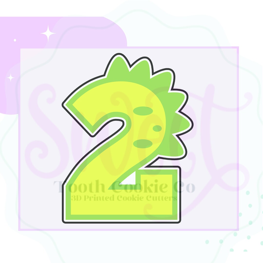 Dinosaur Number 2 Cookie Cutter. Number 2 Cookie Cutter. Dino Number 2 ...