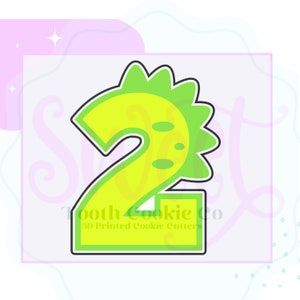 Dinosaur Number 2 Cookie Cutter. Number 2 Cookie Cutter. Dino Number 2 ...