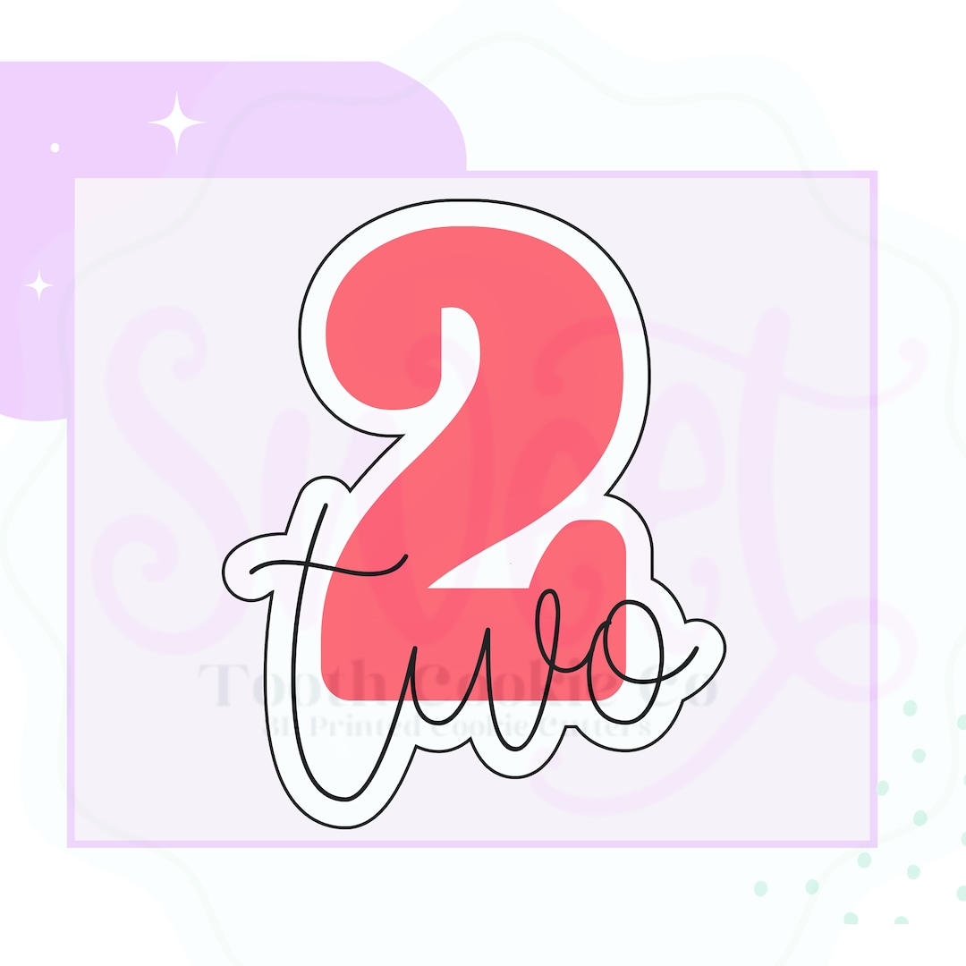 2 Cookie Cutter. Two Cookie Cutter. Number Cookie Cutter. Number 2 ...