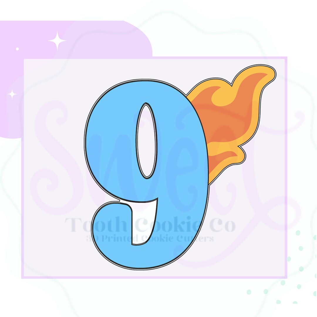 Number 9 Flame Cookie Cutter. Number 9 Cookie Cutter. Monster Truck ...