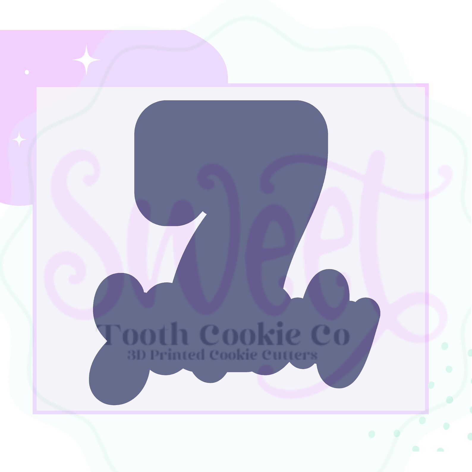 7 Cookie Cutter. Number Cookie Cutter. Number Seven Cookie Cutter. Hand ...