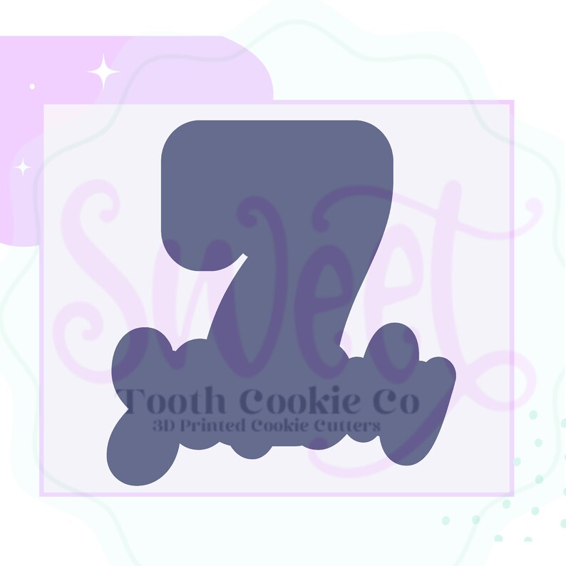 7 Cookie Cutter. Number Cookie Cutter. Number Seven Cookie Cutter. Hand ...