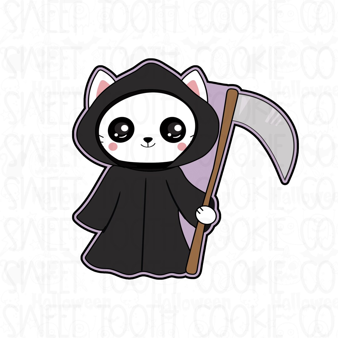 Kitty Grim Reaper Cookie Cutter. Cat Grim Reaper Cookie Cutter. Grim ...