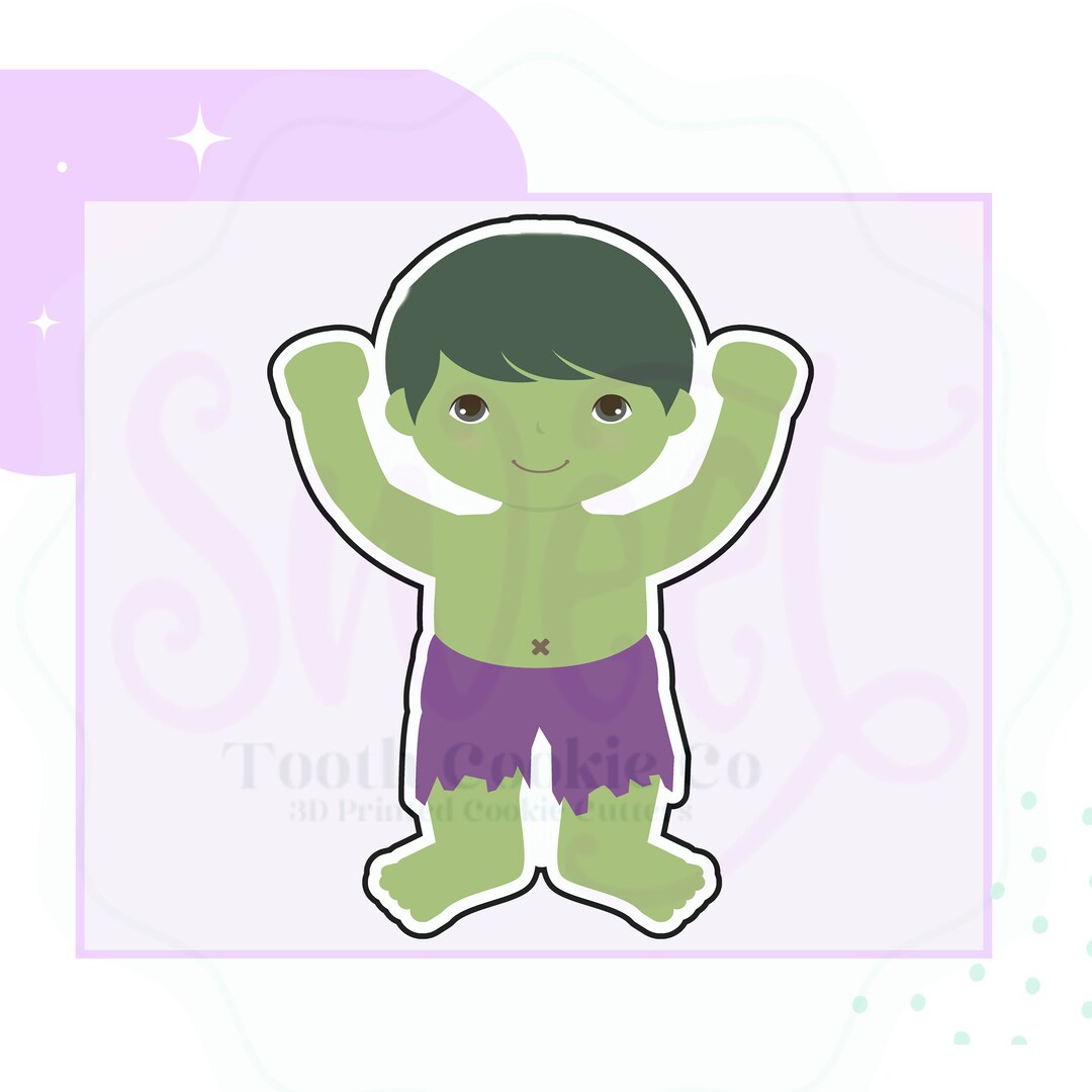 Hero Cookie Cutter. Strong Green Guy Cookie Cuter. Super Cookie Cutter ...
