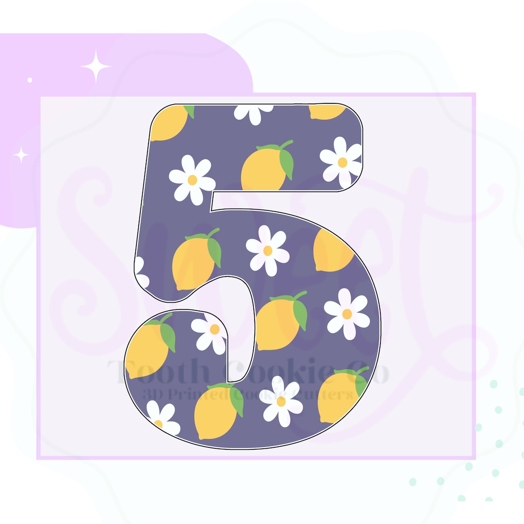 Number 5 Cookie Cutter. 5 3D Printed Cookie Cutter. Number Five Cookie ...