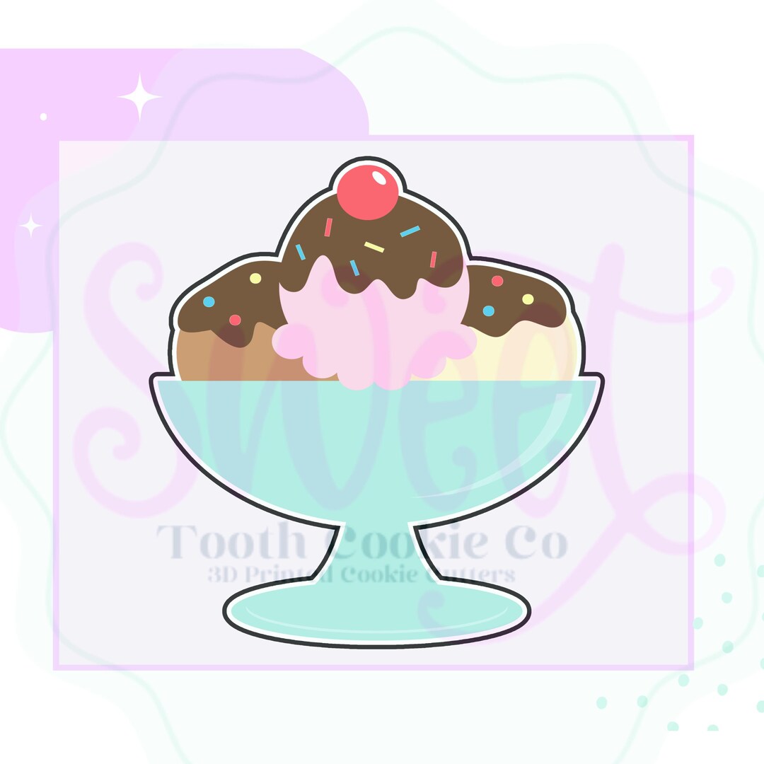 Ice Cream Sundae Cookie Cutter. Ice Cream Cookie Cutter. Ice Cream in ...