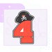 Pirate Number 4 Cookie Cutter. Number 4 Cookie Cutter. Pirate Cookie ...