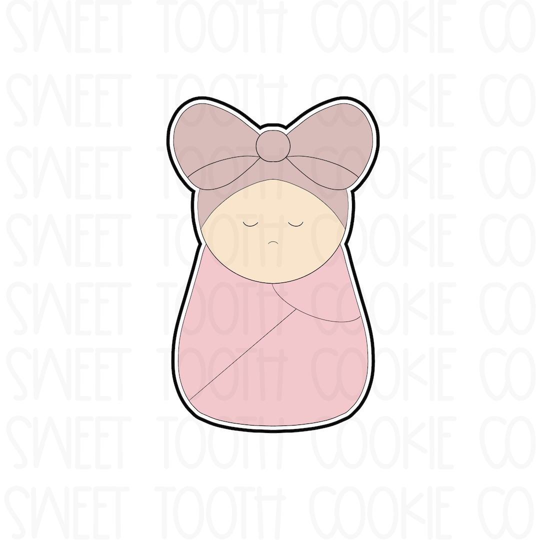 Swaddled Baby Girl Cookie Cutter. Swaddled Baby Cookie Cutter. Fondant ...