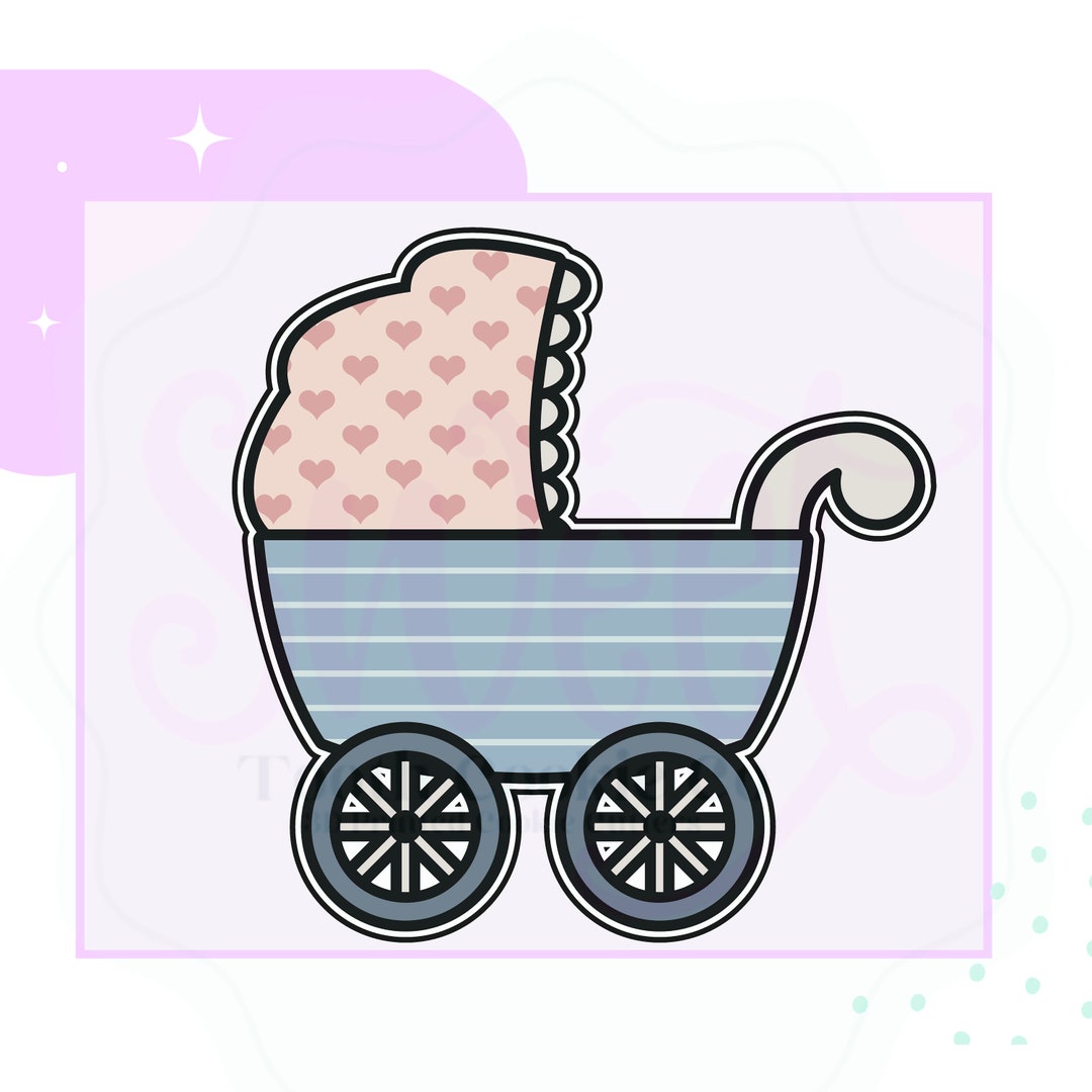 Stroller Cookie Cutter. Carriage Cookie Cutter. Baby Carriage Cookie ...