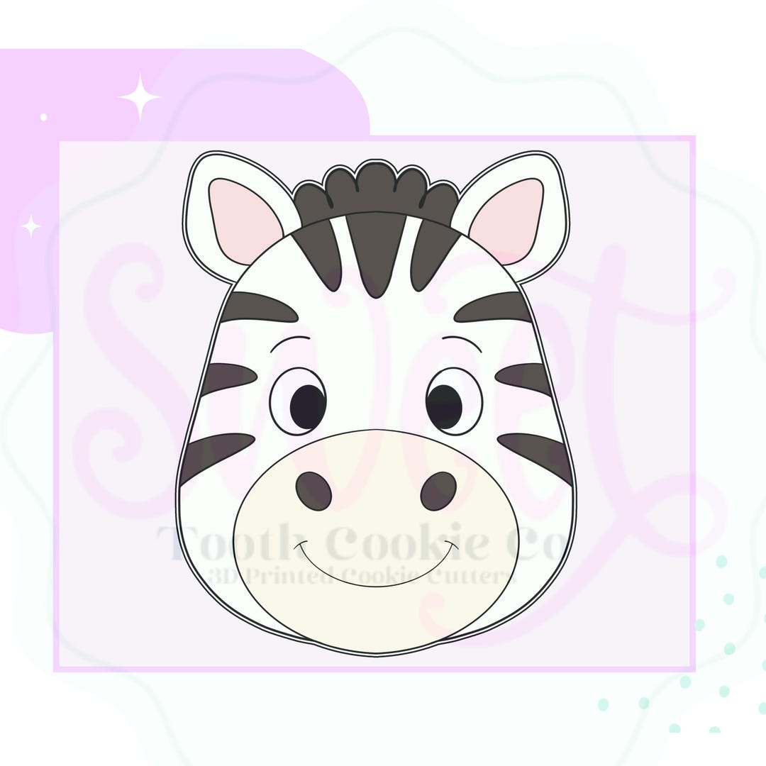 Zebra Cookie Cutter. Sarfia Zebra Cookie Cutter. Jungle Animal Cookie ...