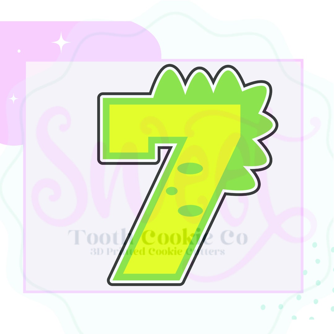 Dino Number 7 Cookie Cutter. Number 7 Cookie Cutter. Dinosaur Cookie ...