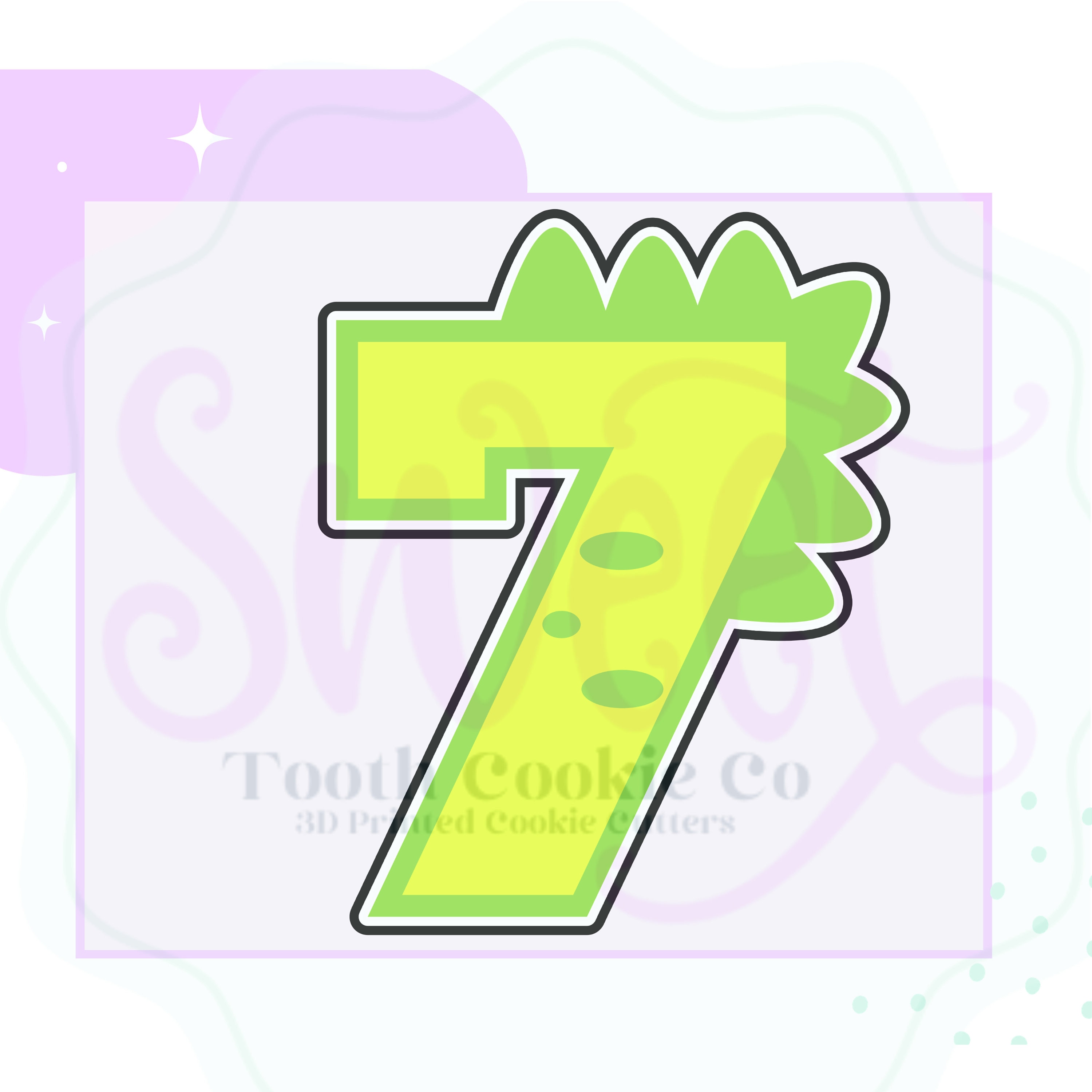 Dino Number 7 Cookie Cutter. Number 7 Cookie Cutter. Dinosaur Cookie ...