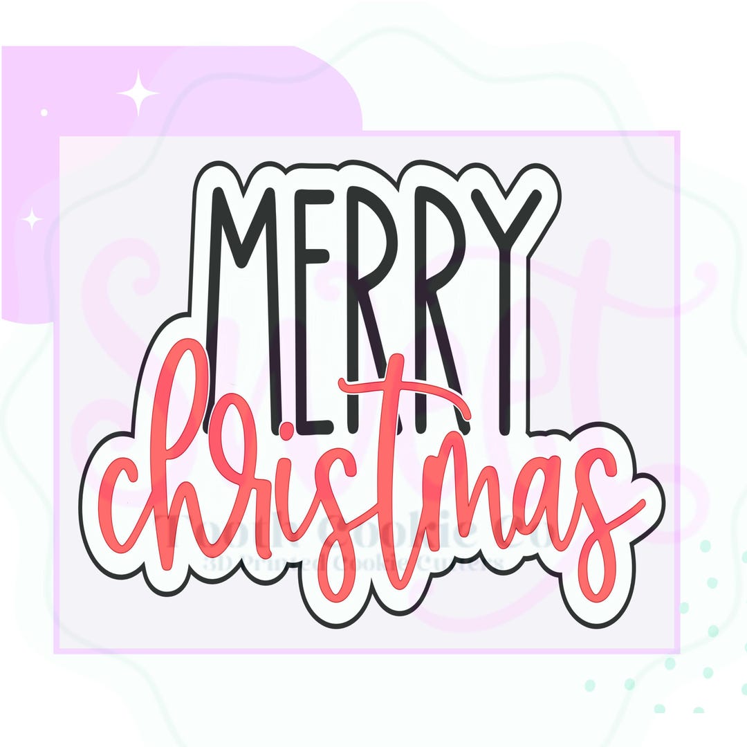 Merry Christmas Cookie Cutter. Christmas Hand Lettered Cookie Cutter ...