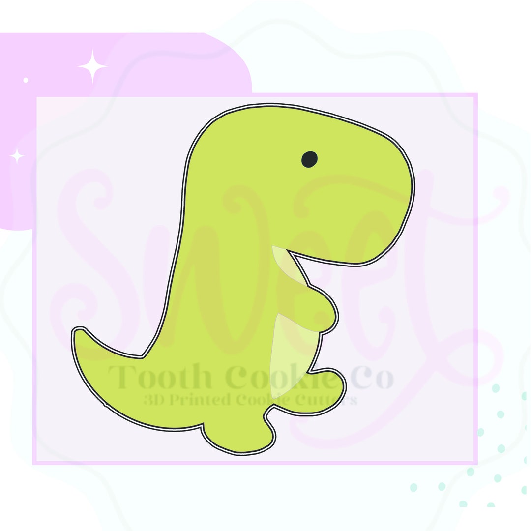 T-rex Cookie Cutter. Dino Birthday Cookie Cutter. Dino Cookie Cutter ...