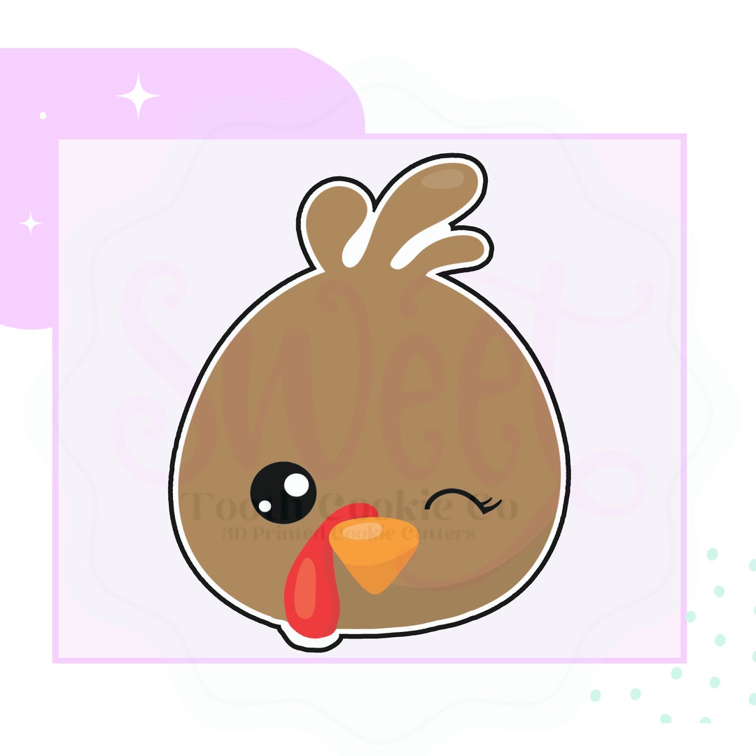 Turkey Face Cookie Cutter. Turkey Head Cookie Cutter. Thanksgiving ...