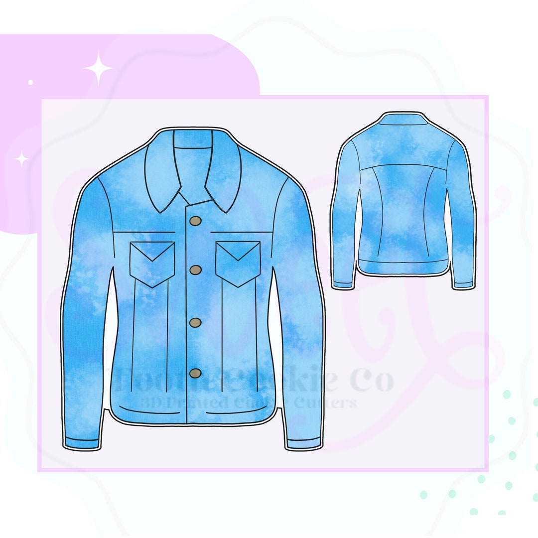 Jean Jacket Cookie Cutter. Denim Jacket Cookie Cutter. Jacket Cookie ...