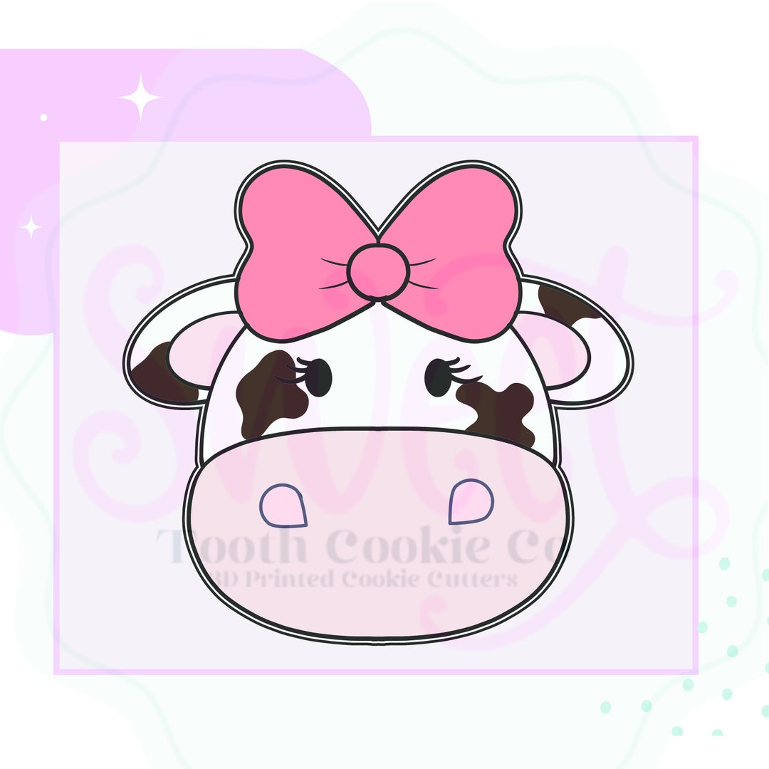 Cow Cookie Cutter. Girly Cow Cookie Cutter. Cow Face Cookie Cutter ...