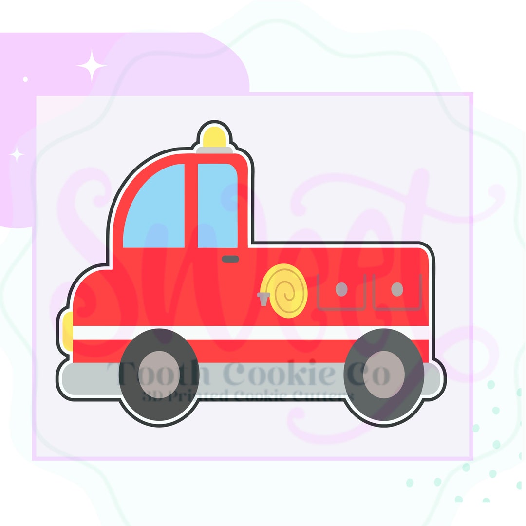 Fire Truck Cookie Cutter. Firetruck Cookie Cutter. Fireman Theme Cookie ...