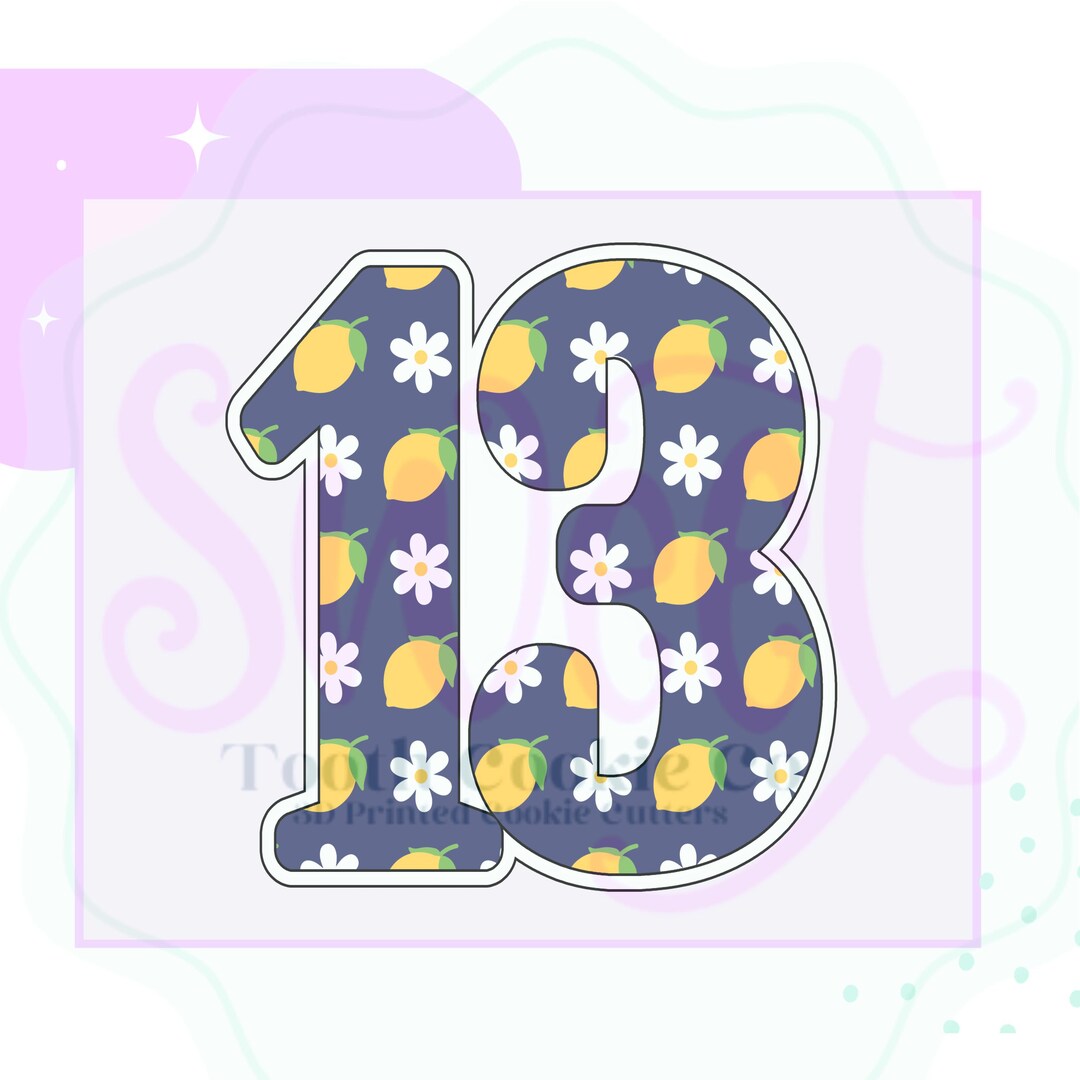 13 Cookie Cutter. Number 13 Cookie Cutter. Birthday Number Thirteen ...