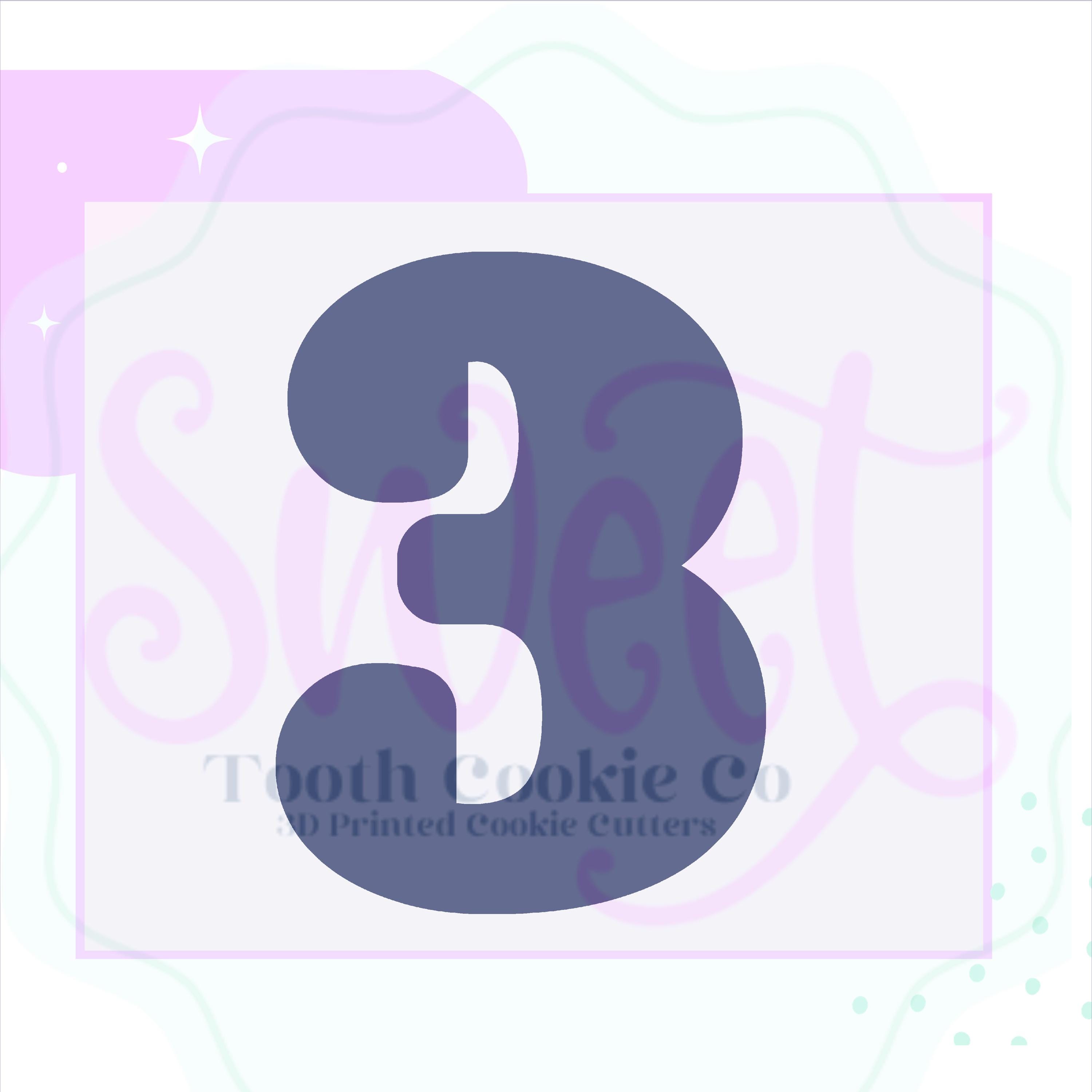 Number 3 Cookie Cutter. Three Cookie Cutter. 3 Cookie Cutter. Number ...
