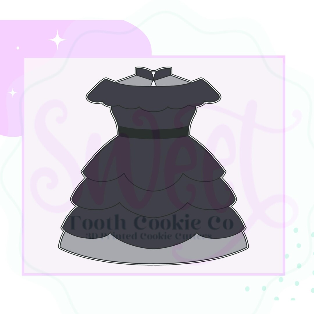 Goth Princess Cookie Cutter. Goth Dress Cookie Cutter. Dress Cookie ...