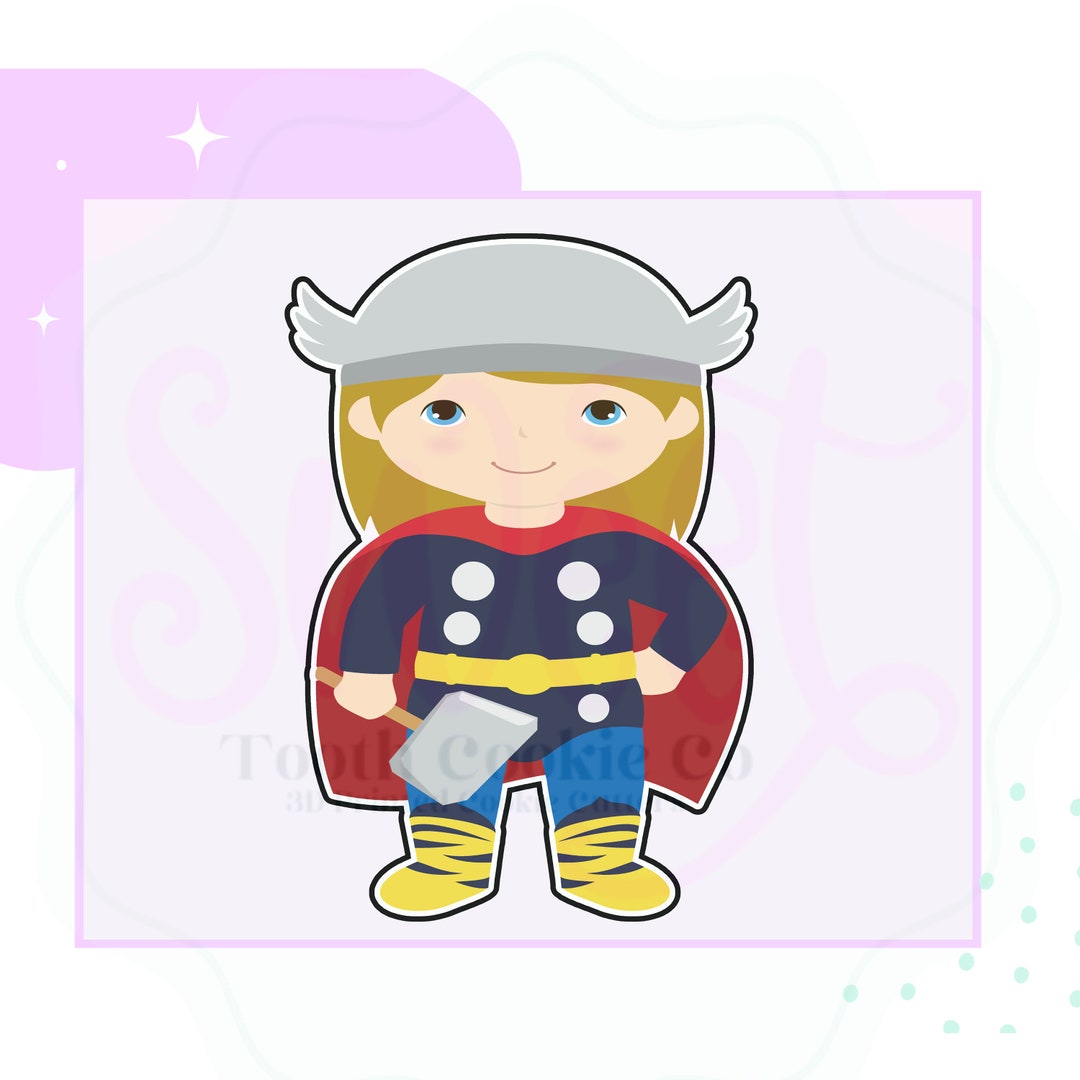 Hero Cookie Cutter. Hammer Guy Cookie Cuter. Super Cookie Cutter. Comic ...