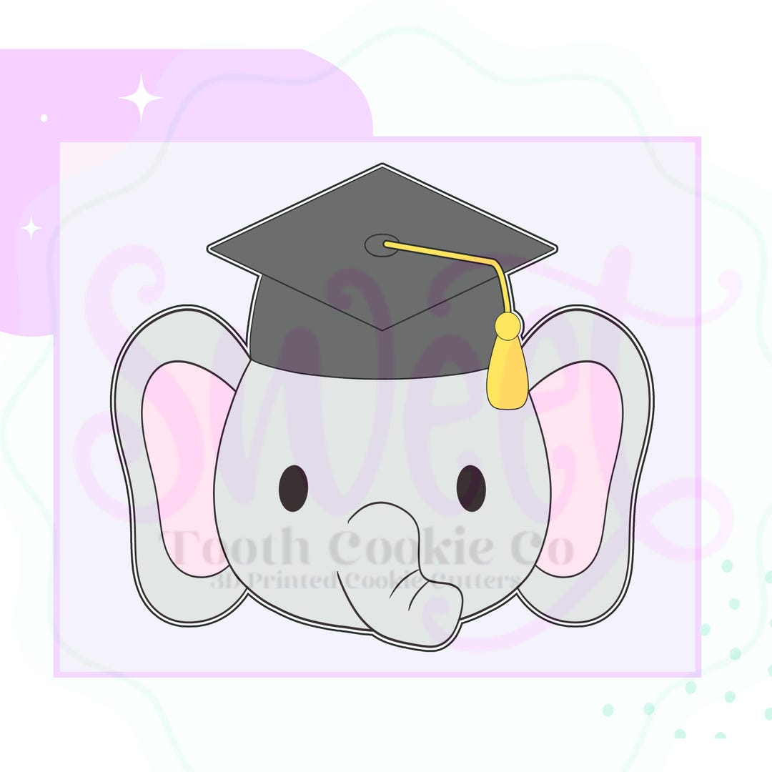 Graduation Elephant Cookie Cutter. Graduation Cap Cookie Cutter. Grad ...
