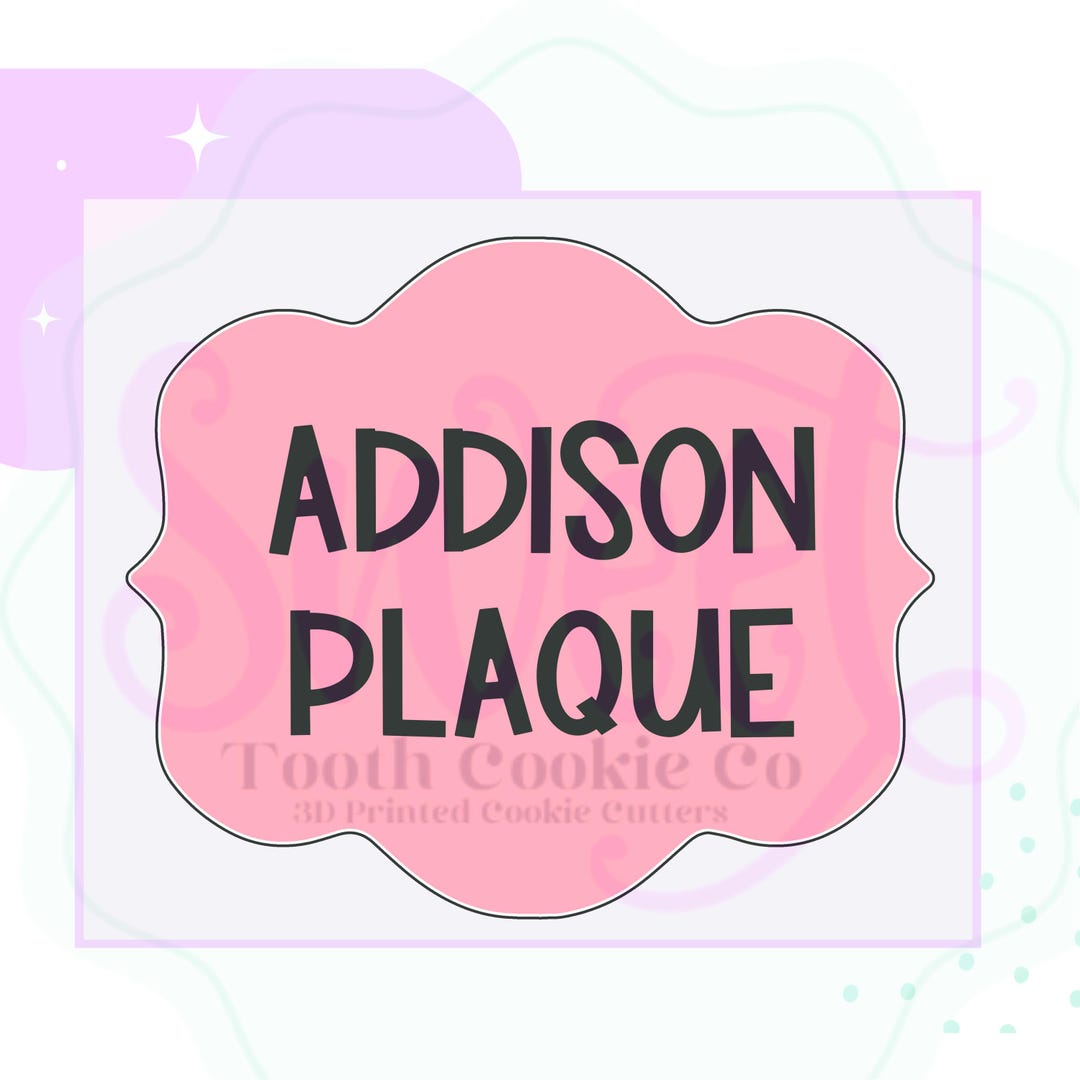 The Addison Plaque Cookie Cutter. Wedding Plaque Cookie Cutter. Baby ...