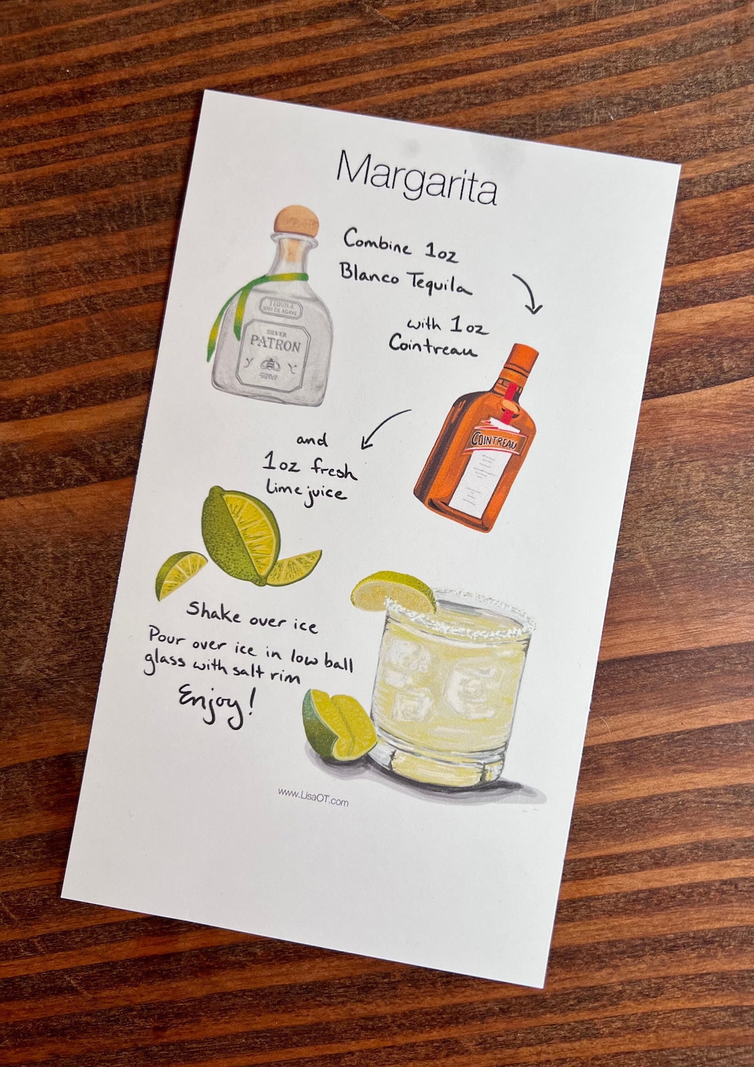 Margarita Cocktail Recipe Print - Digital Illustration - Etsy